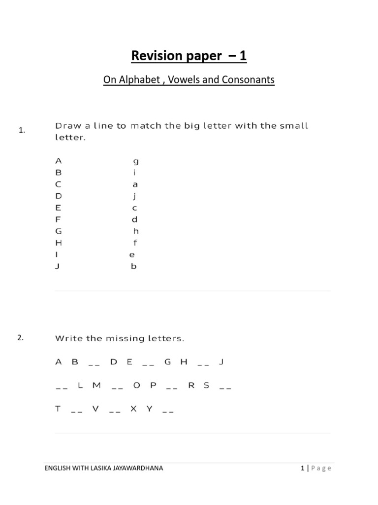 Revision Paper 1 | PDF