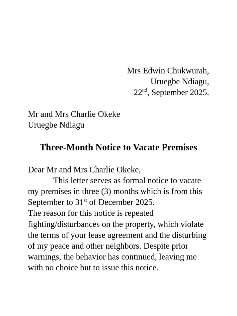 Letter of Notice 2 | PDF