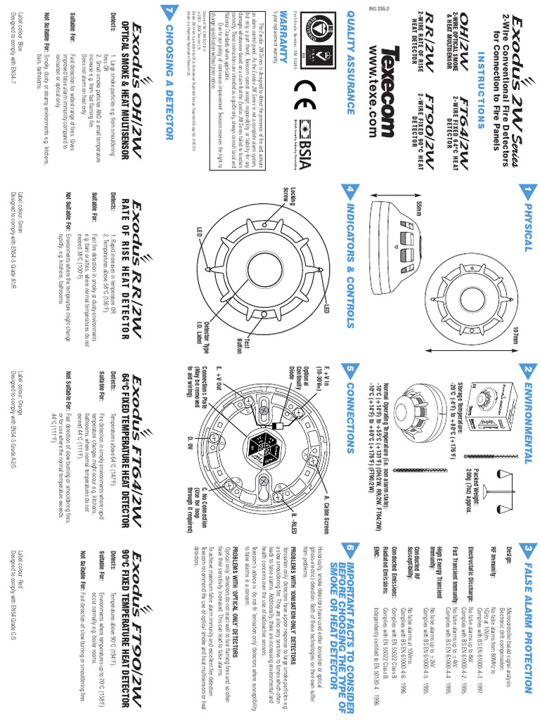 Detector Foc Texecom - INS255-2 (Exodus 2W Installation Manual) | PDF ...