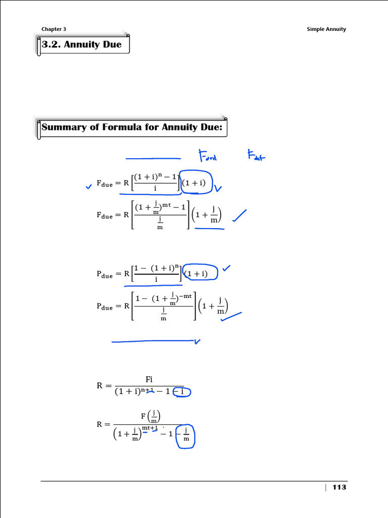 Chapter 3 Simple Annuity - Annuity Due Module With Annotations | PDF ...