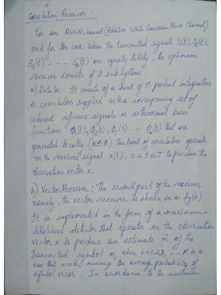 Correlation And Matched Receiver Pdf