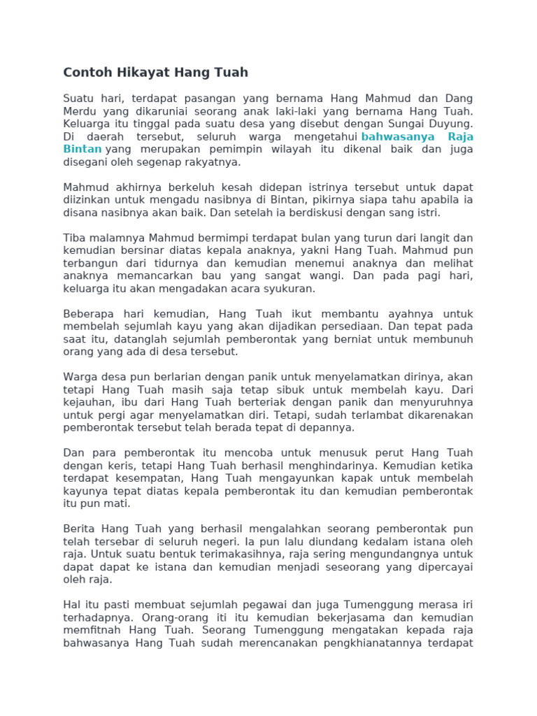 Contoh Hikayat | PDF