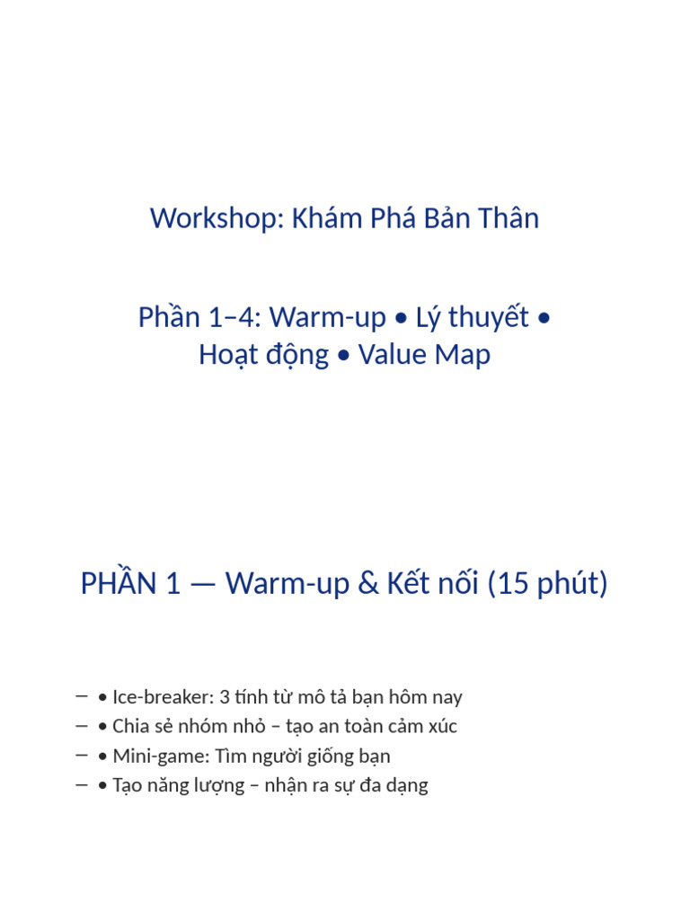 Slide Workshop Kham Pha Ban Than P1 4 | PDF