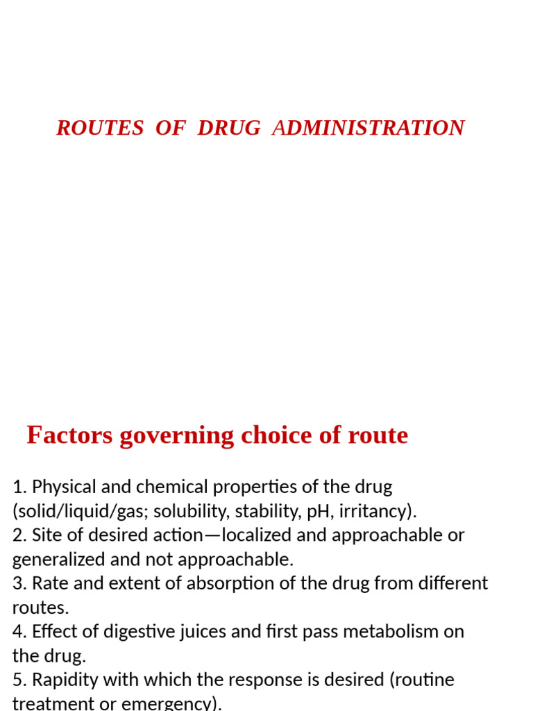 Routes of Drug Administration Explained | PDF | Topical Medication ...