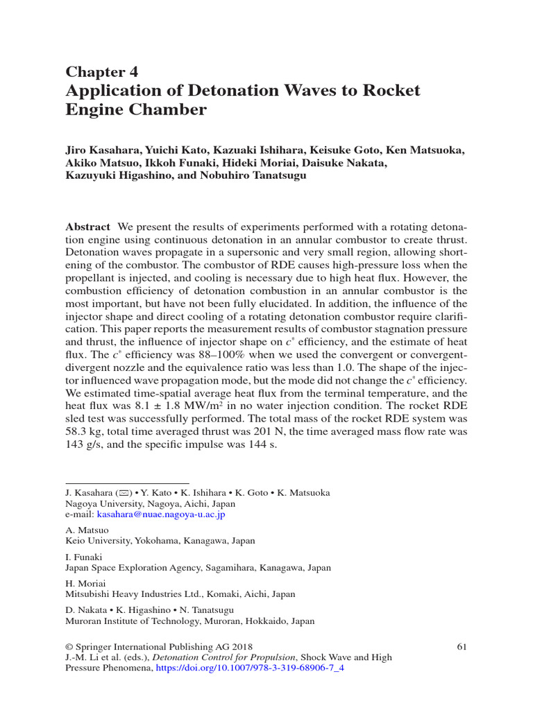 Application of Detonation Waves To Rocket Engine Chamber | PDF | Rocket ...