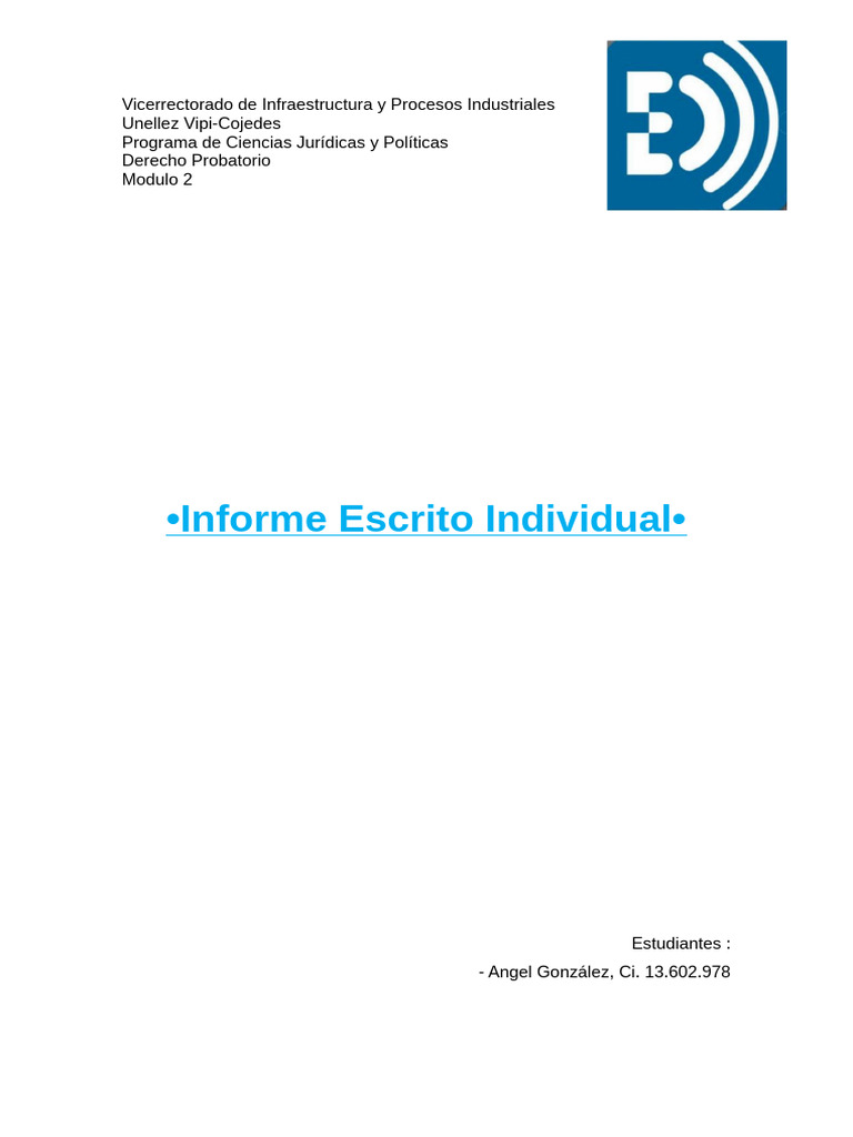 Angelg Probatorio M2 Indv | PDF | Evidencia (ley) | Ley procesal