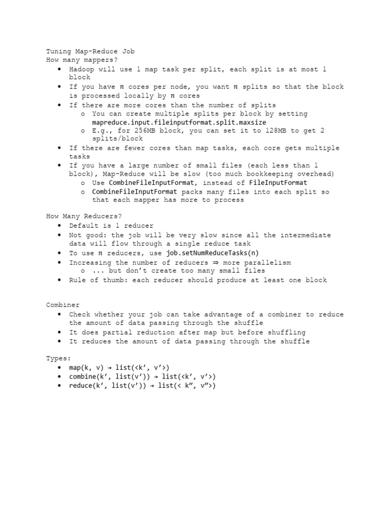 02.6 MapReduce Fine Tuning | PDF | Map Reduce | Data