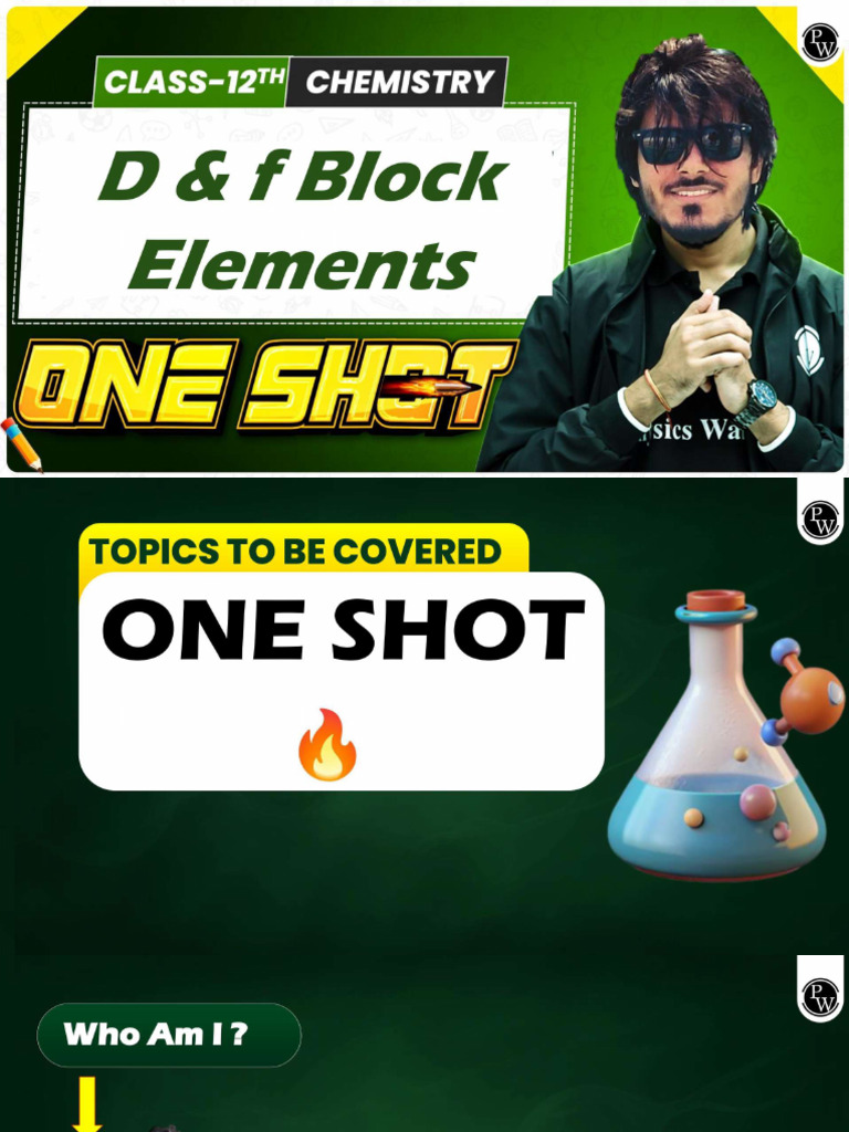 D and F Block Elements Class Notes | PDF