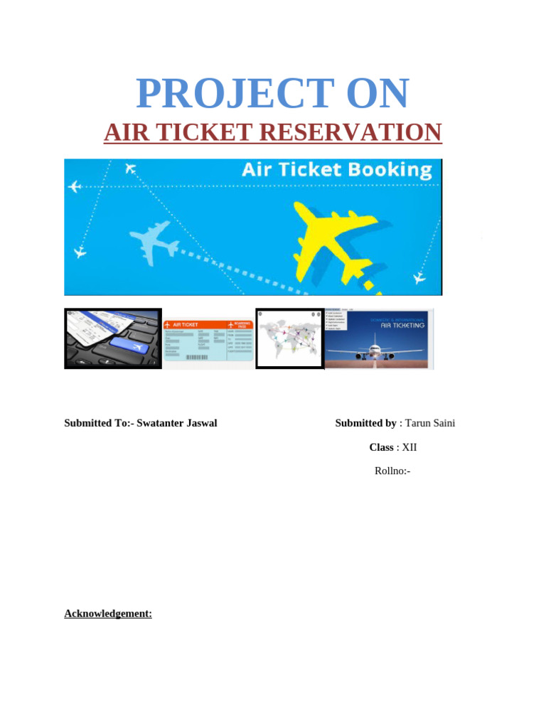 Air Ticket Reservation | PDF | Databases | Relational Model
