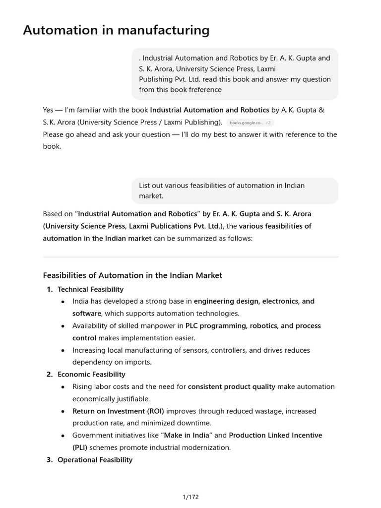 Feasibility of Automation in India | PDF | Automation | Production And ...