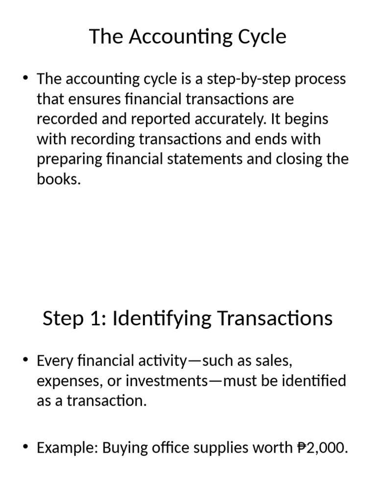 Accounting Cycle Presentation | PDF | Debits And Credits | Accounting