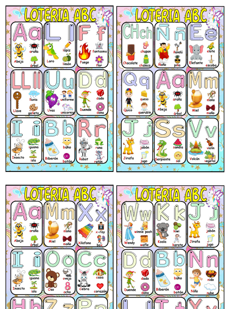 Loteria Unicornio ABC | PDF