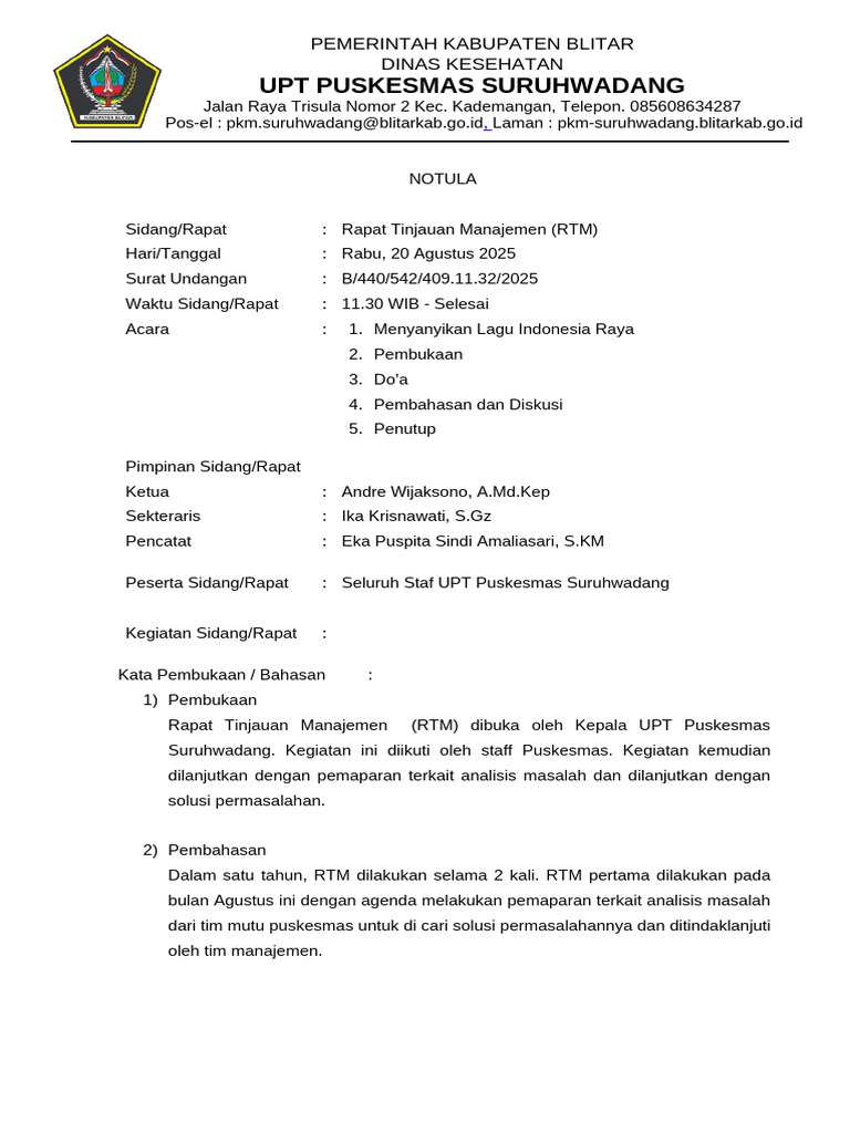 Notulen RTM | PDF