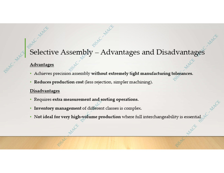 Selective Assembly: Pros and Cons Explained | PDF