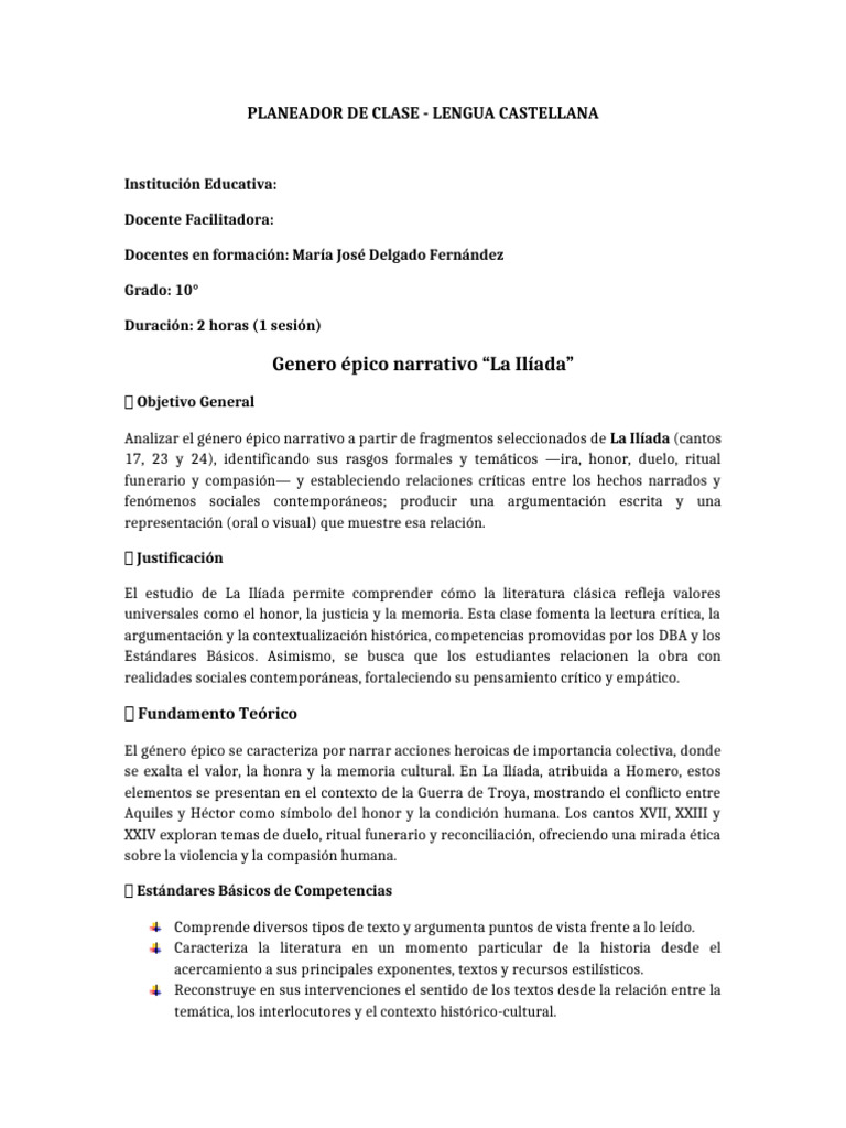 Planeador para Mi Amorcito | PDF | Ilíada