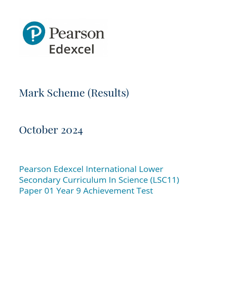 Year 9 Science Achievement Test Marking Guide | PDF | Chemical ...