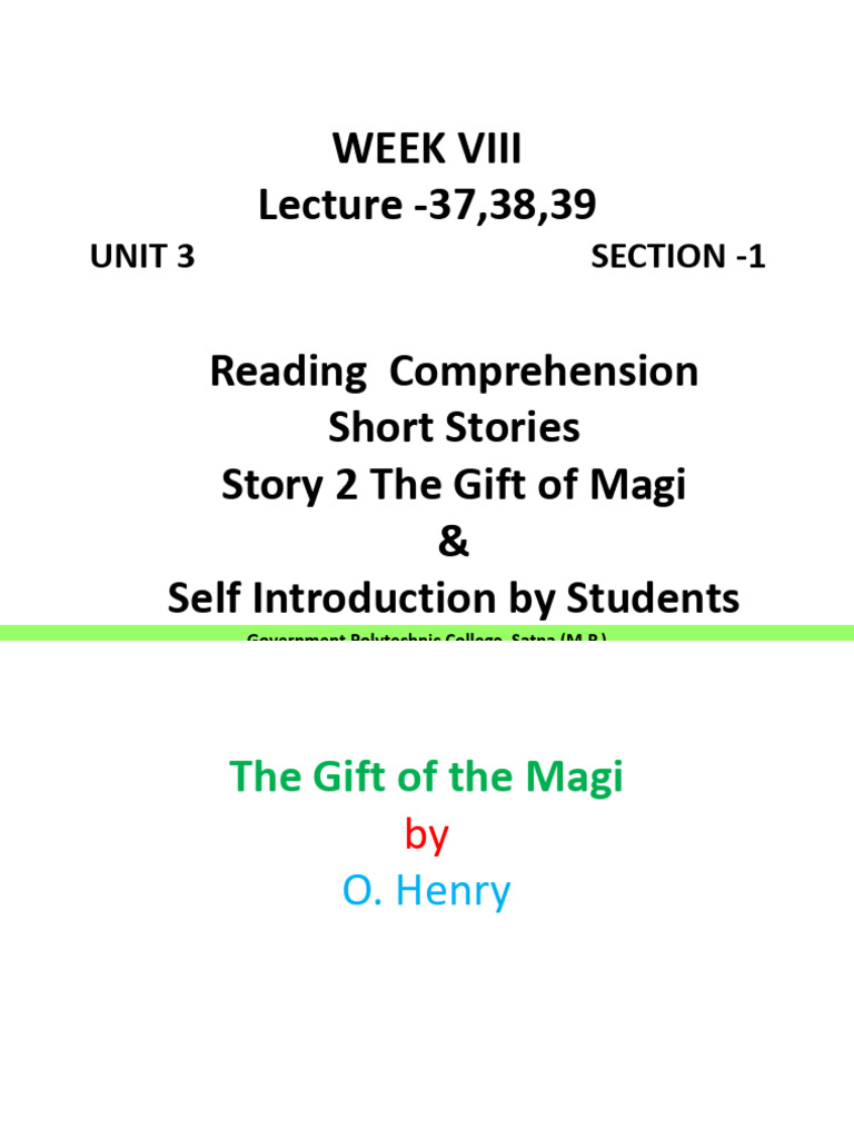 The Gift of the Magi: Summary & Analysis | PDF | O. Henry
