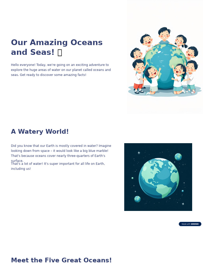 Our Amazing Oceans and Seas | PDF | Oceans | Sea