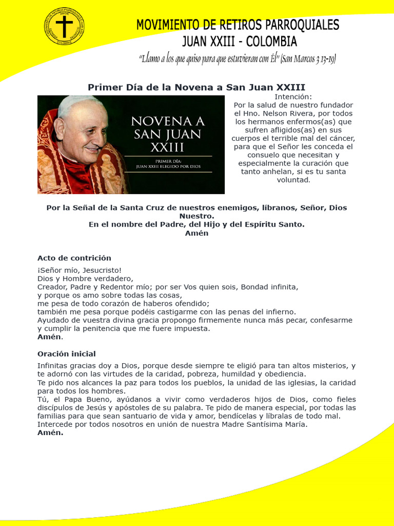 Novena a San Juan Xxiii 2024_251001_223104 | PDF | Intercesión | Oración