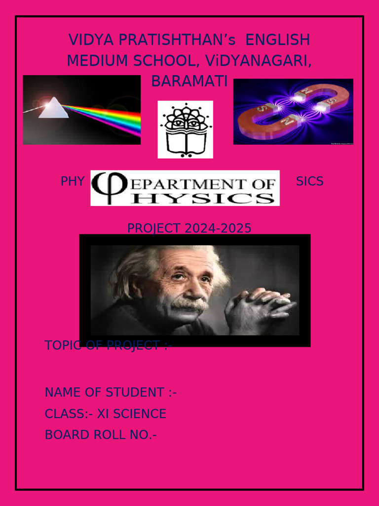 XI Physics Project Cover Page of 2024-25 | PDF