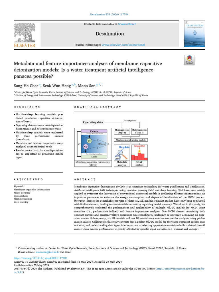 Metadata and Feature Importance Analyses of Membrane Capacitive ...