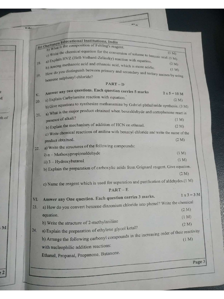 Sr.2 Hrs Pro Chem Ut-02 Q.P | PDF