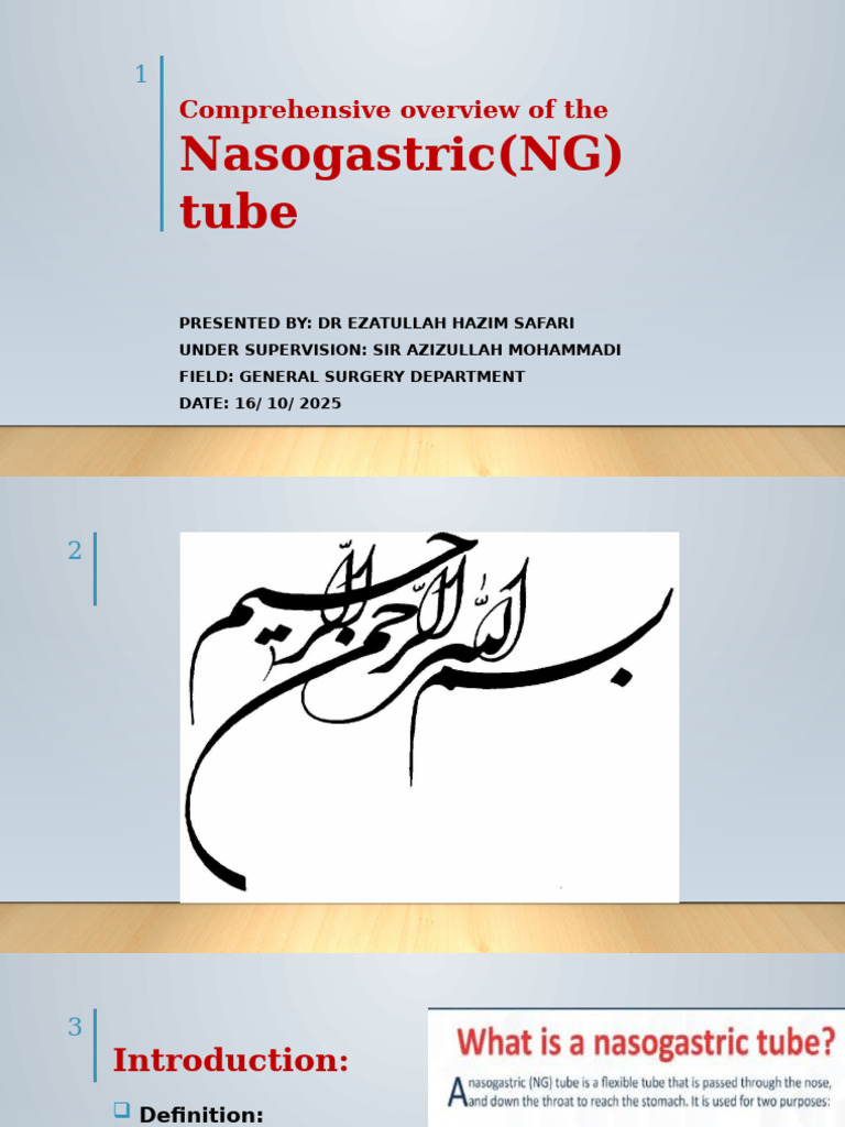 NG tube | PDF | Medical Treatments | Surgical Specialties