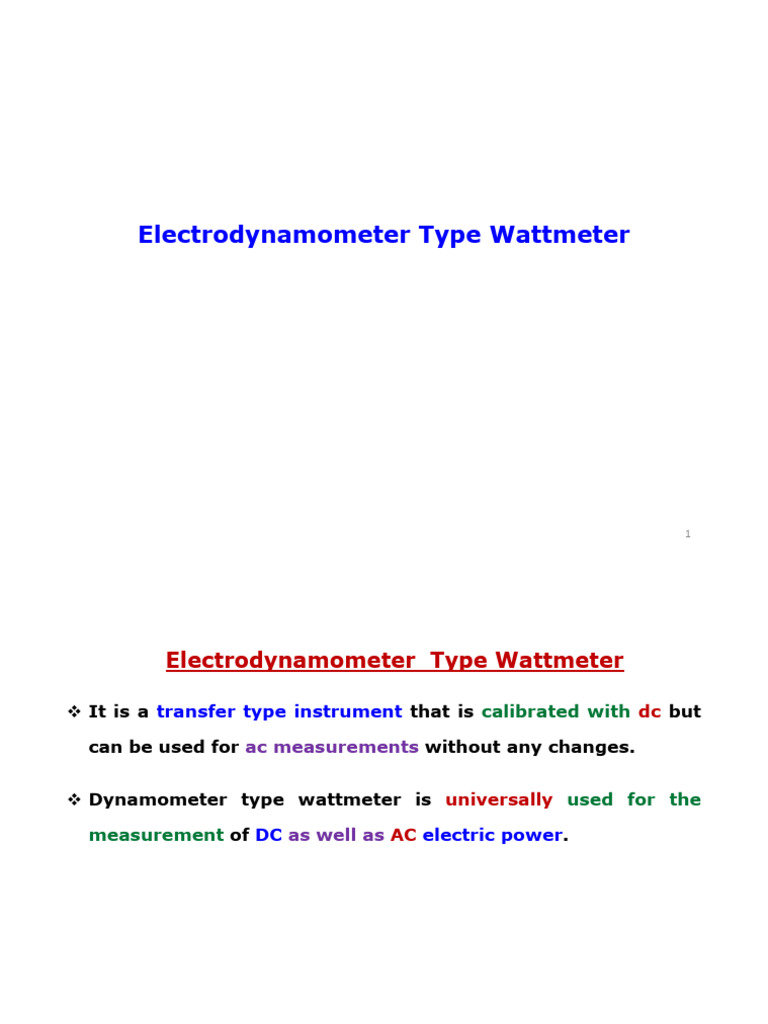 Electrodynamometer Type Wattmeter 1697542898753 | PDF | Inductor ...