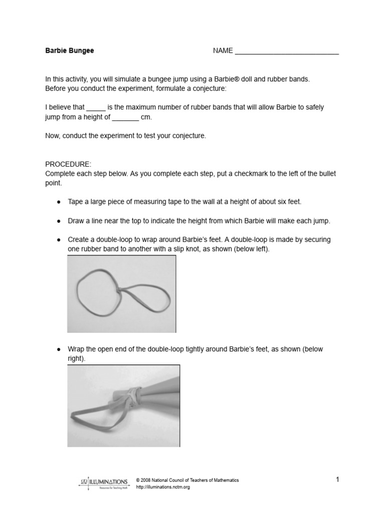 Barbie Bungee Jump Experiment Guide | PDF | Applied Mathematics