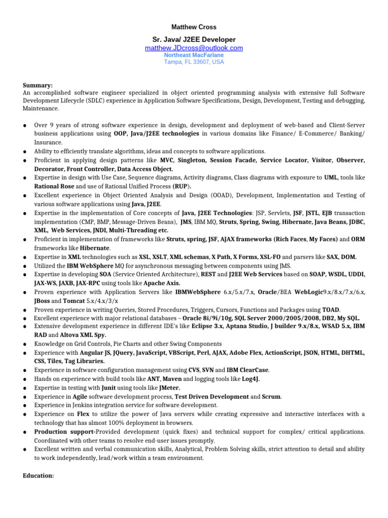 Matthew Cross | PDF | Spring Framework | Ajax (Programming)