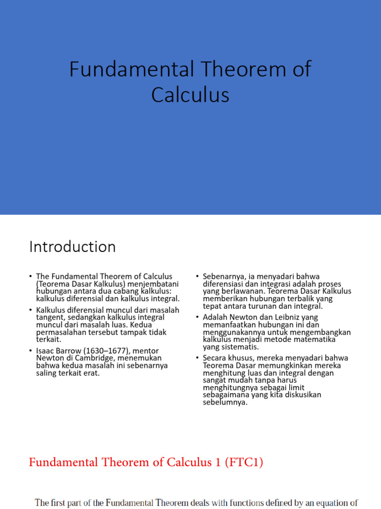 A. Fundamental Theorem of Calculus | PDF