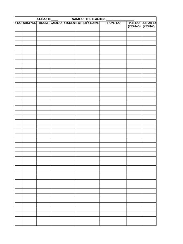 Nominal Roll | PDF