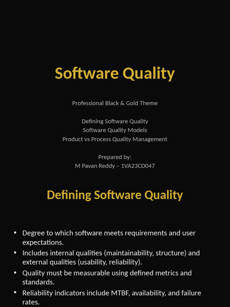 Professional Black Gold Software Quality | PDF