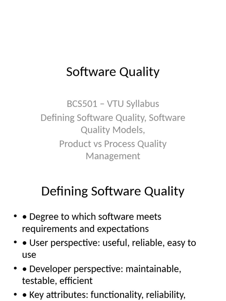 Understanding Software Quality Models | PDF