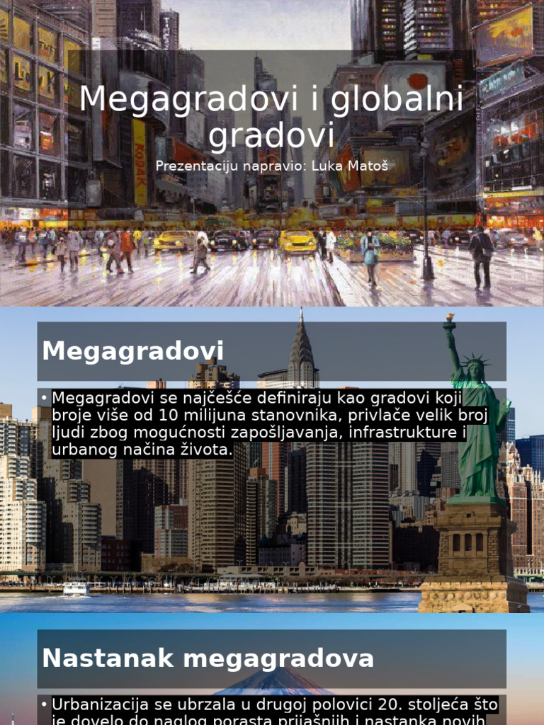 Megagradovi I Globalni Gradovi | PDF