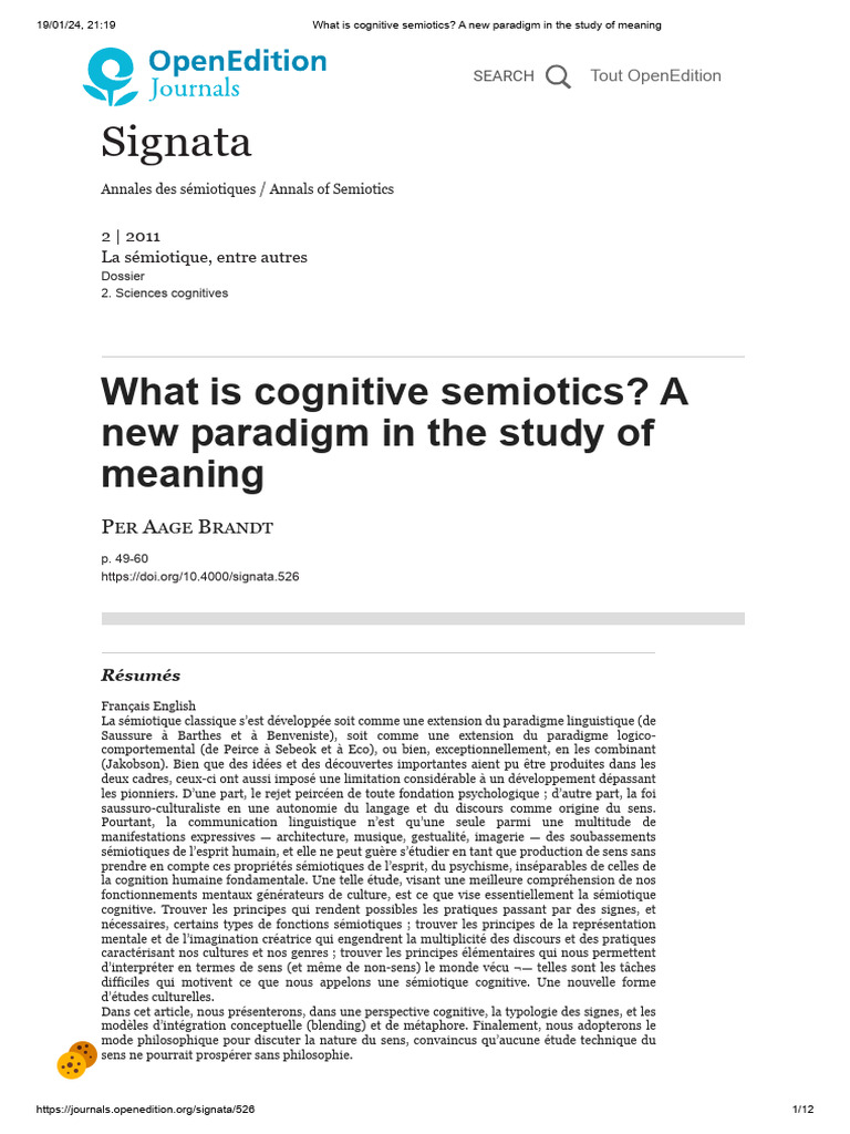 Cognitive Semiotics: Understanding Meaning | PDF | Semiotics | Mind