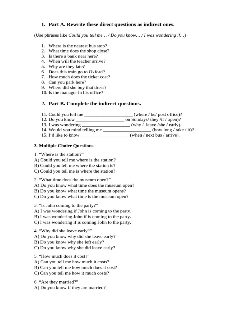 Indirect Questions Tasks | PDF | Chess | Chess Theory
