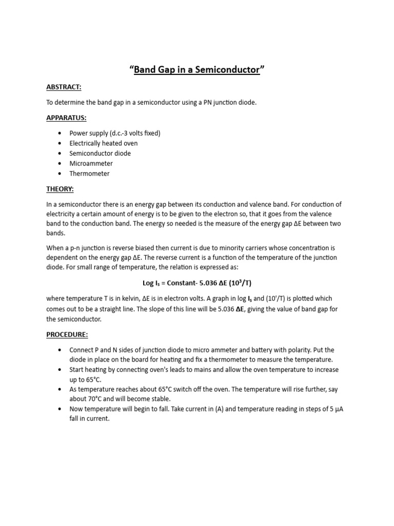Band Gap - Manual | PDF | Band Gap | P–N Junction