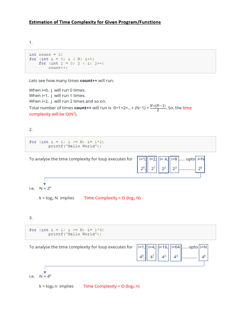 Time Complexity Analysis of Algorithms | PDF