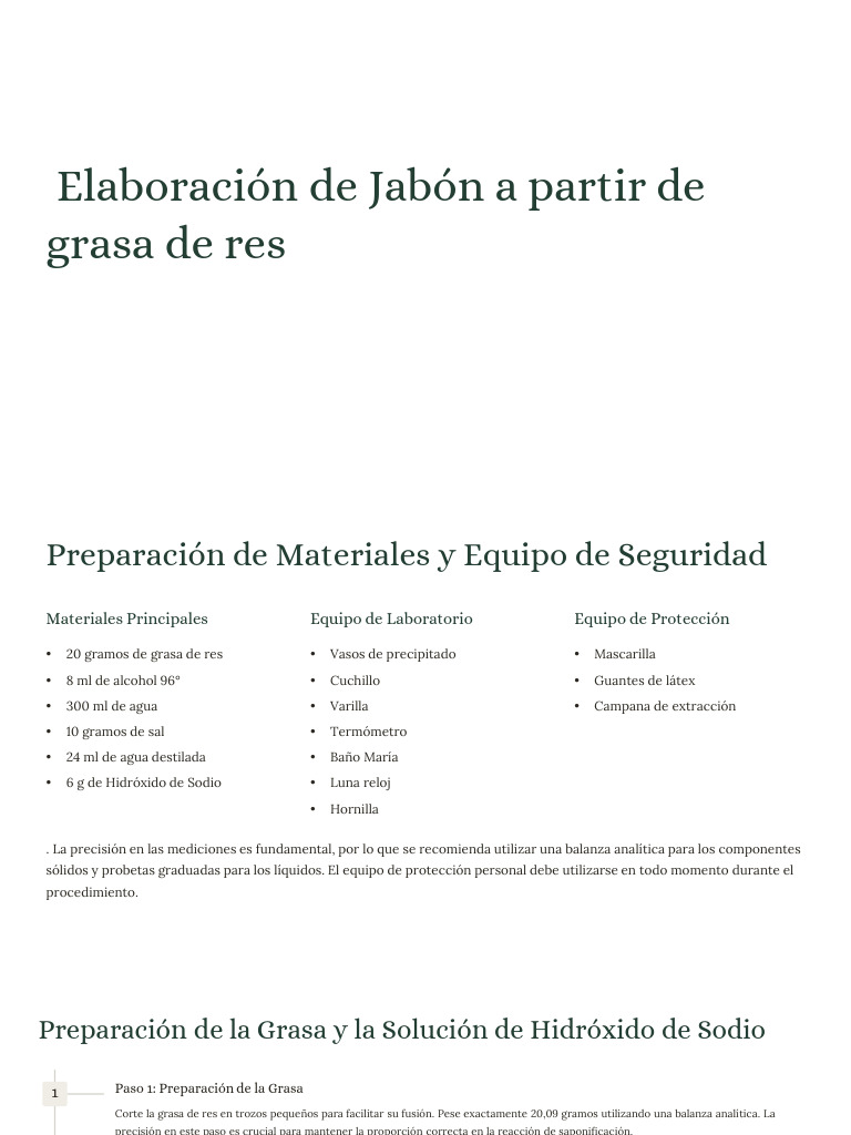 Jabón Casero: Saponificación con Grasa de Res | PDF | Hidróxido de ...
