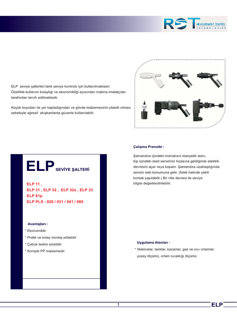Sevýye Þalterý: ELP 11, ELP 31, ELP 32, ELP 32s, ELP 33 ELP 81p ELP PLS ...