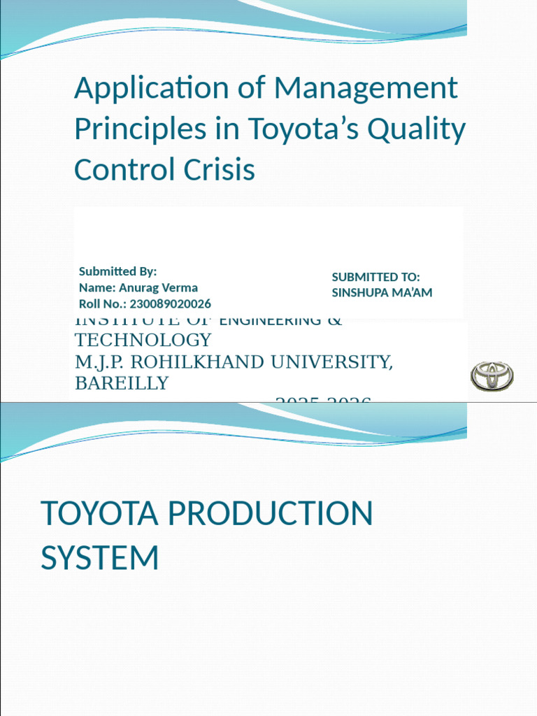 Toyota's Management Principles in Quality Control | PDF | Lean ...