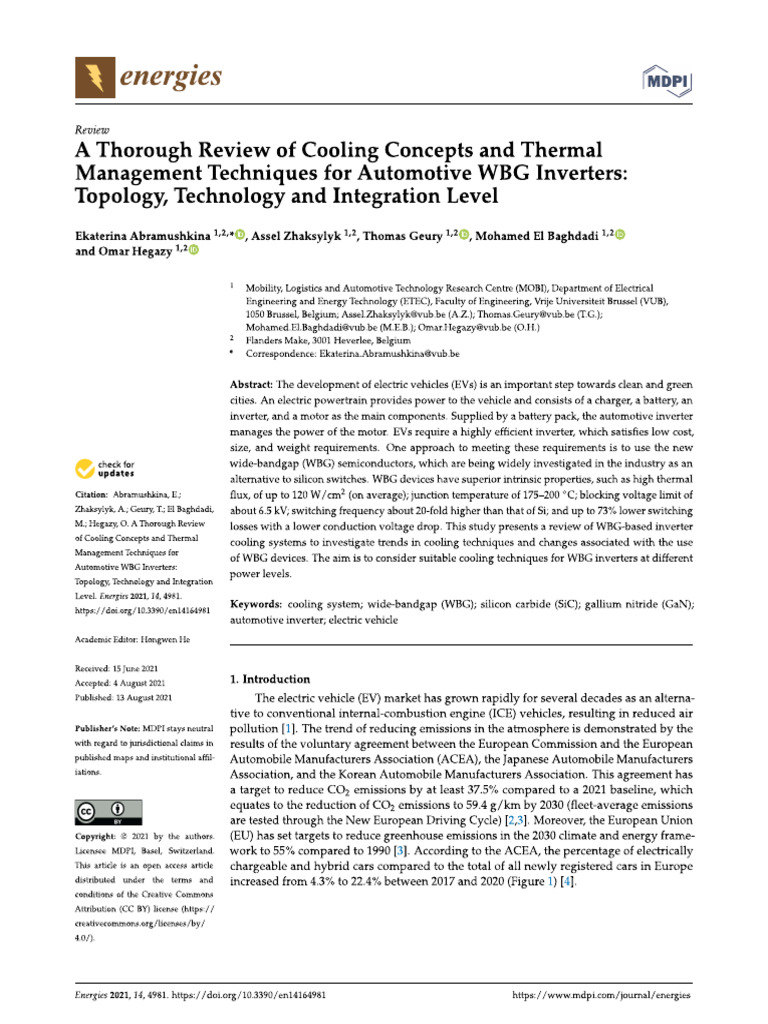 Thorough Review of Cooling Concepts and Thermal | PDF
