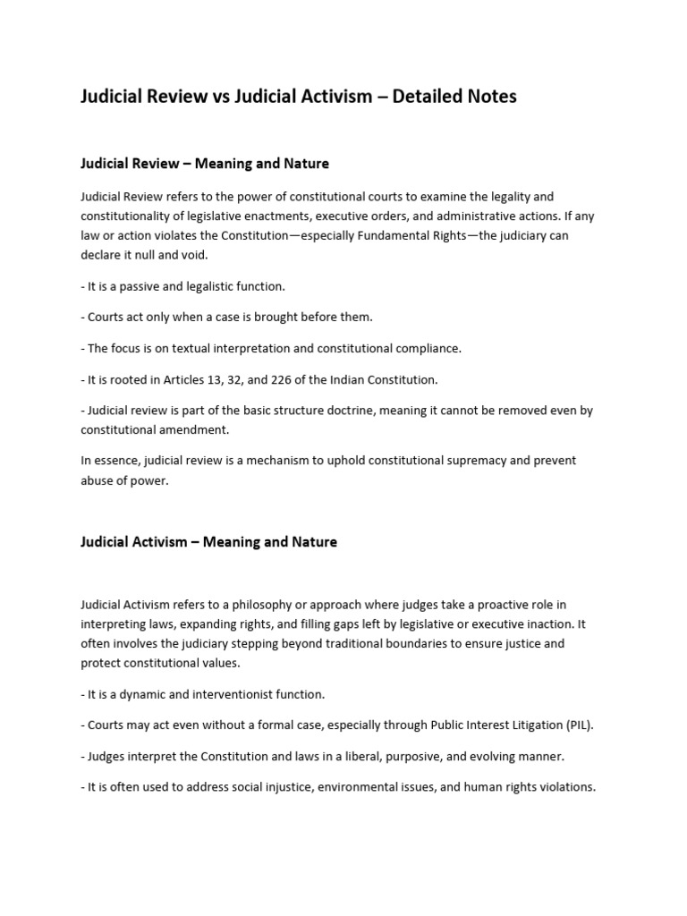 Judicial Review vs Activism Explained | PDF | Judicial Review | Governance