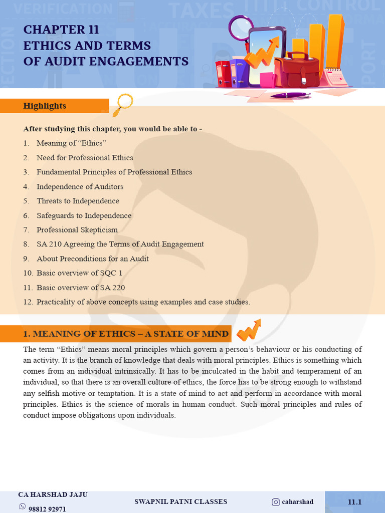 11) Ethics and Terms of Audit Engagements | PDF | Audit | Going Concern