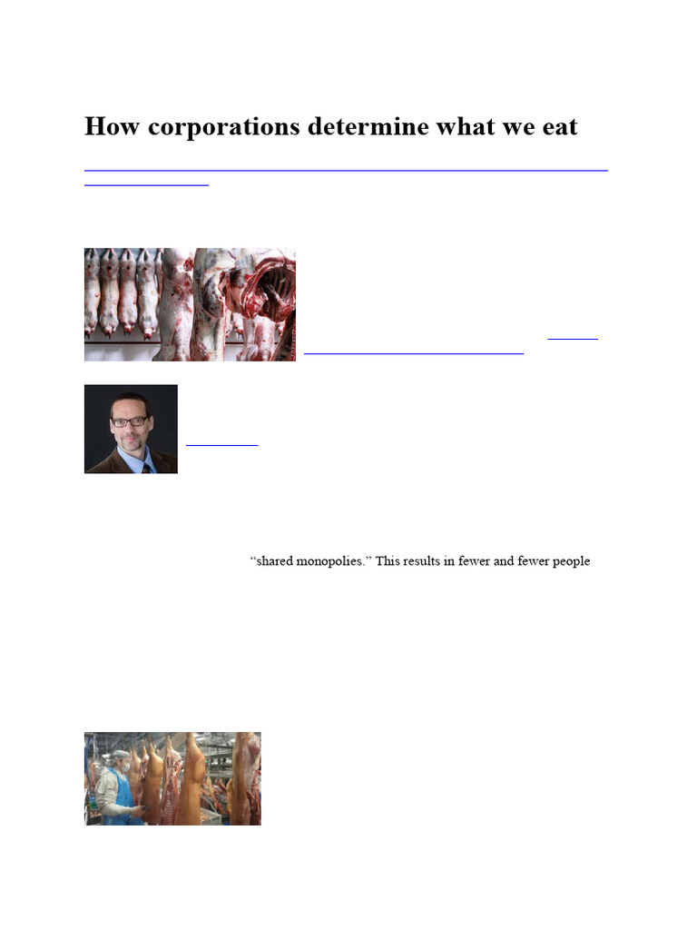 Howard 2021 How Corporations Control What We Eat | PDF | Subsidy ...
