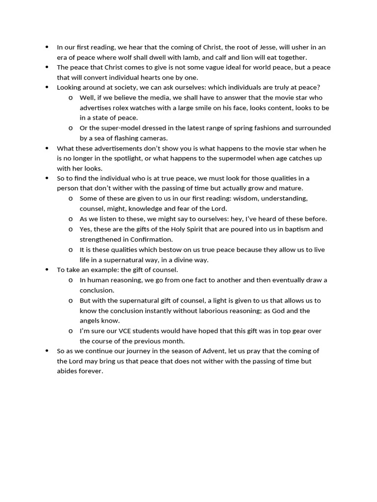 A Advent 2nd Sunday First Reading Reflection | PDF