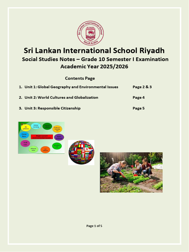 Grade 10 Social Studies Notes: Exam Prep | PDF | Climate Change ...