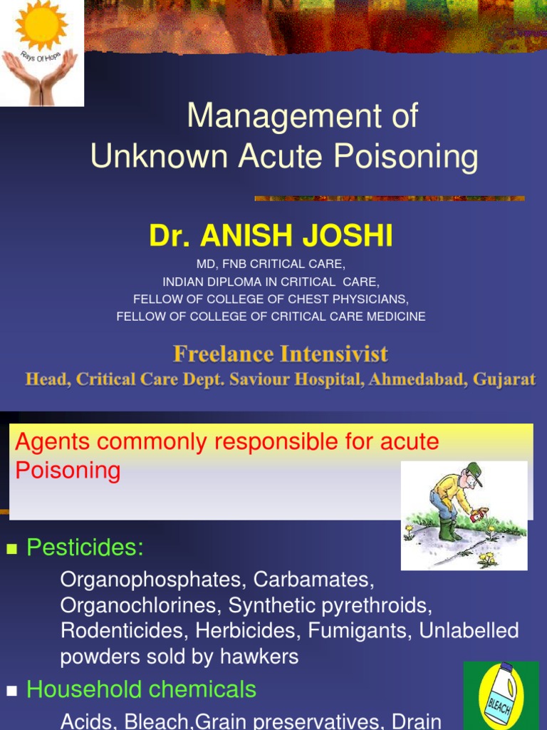 Management of Acute Poisoning ANISH FINAL | PDF | Acetylcholine | Drugs
