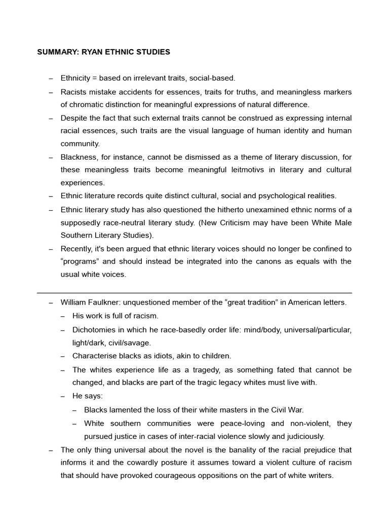 Ethnic Studies and Literary Critique | PDF | Racism | Discrimination ...